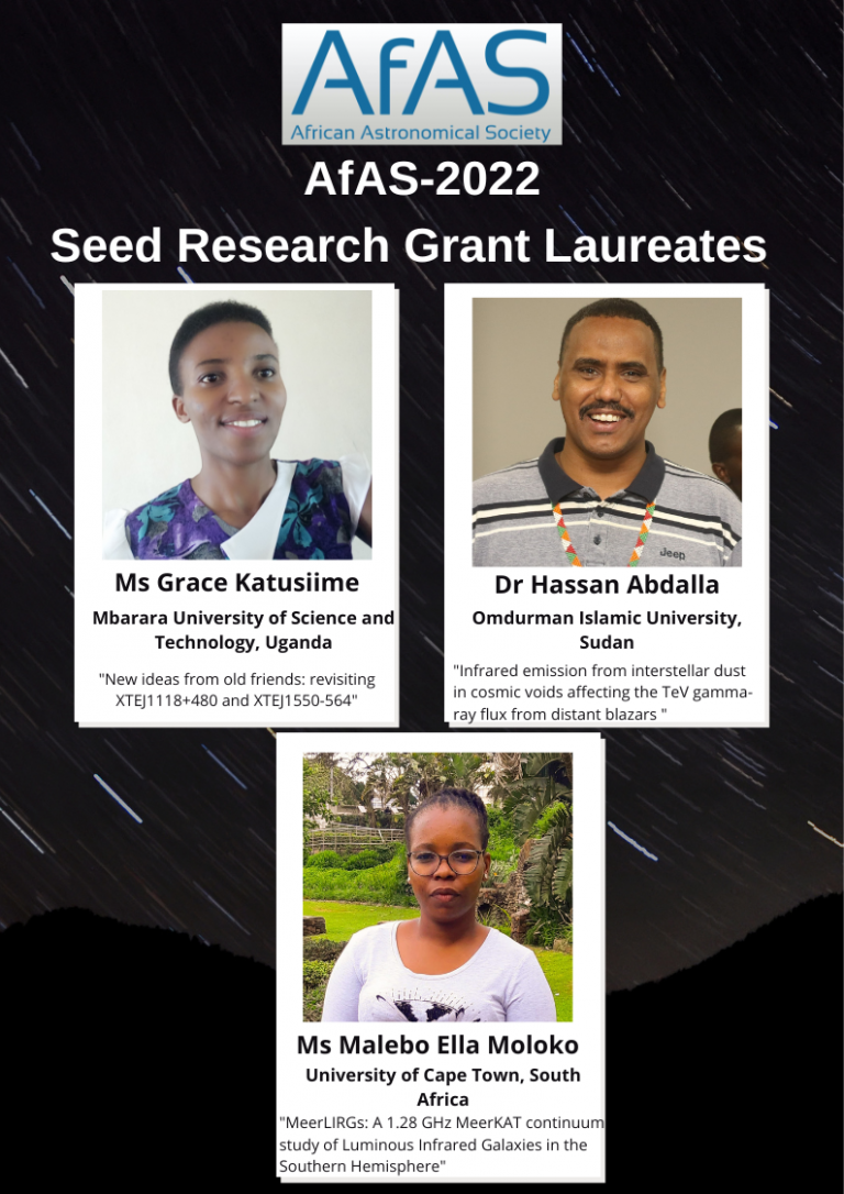 AfAS-2022 Seed Research Grant Laureates - African Astronomical Society
