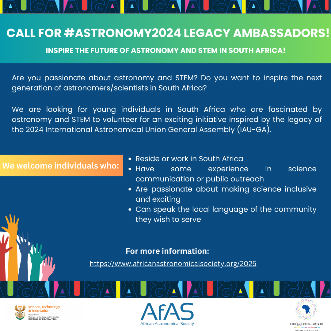 Call for #Astronomy2024 Legacy Ambassadors - African Astronomical Society